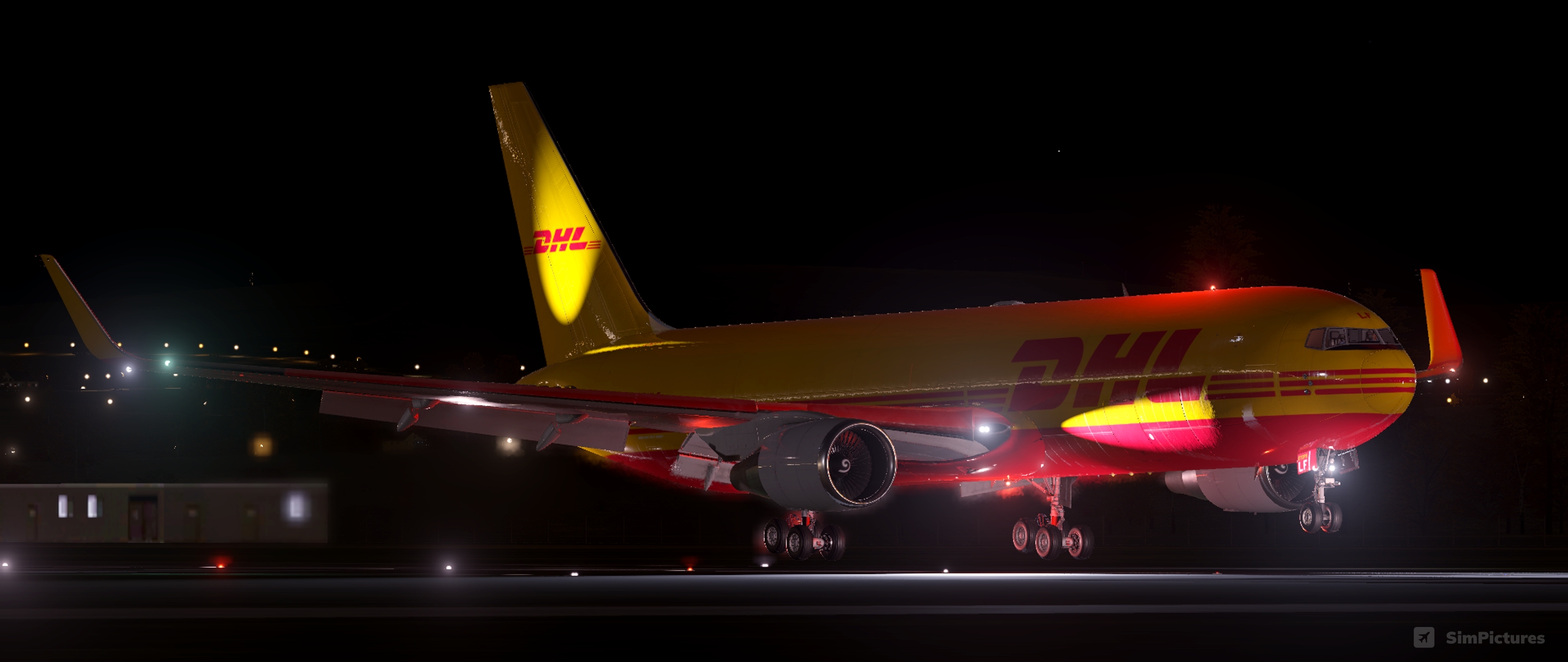 G-DHLF Landing into EGAA - SimPictures